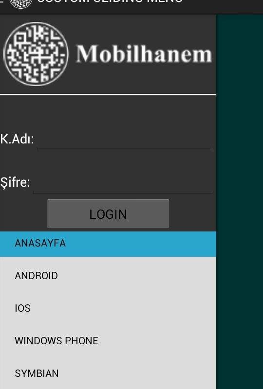 Android Custom Sliding Menu