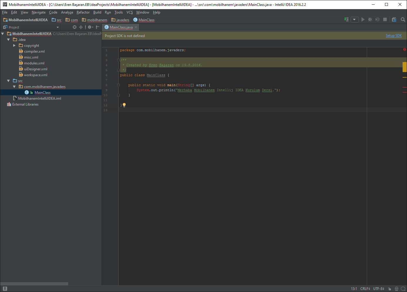 Temel Java Dersleri - IntelliJ IDEA Kurulumu - Mobilhanem