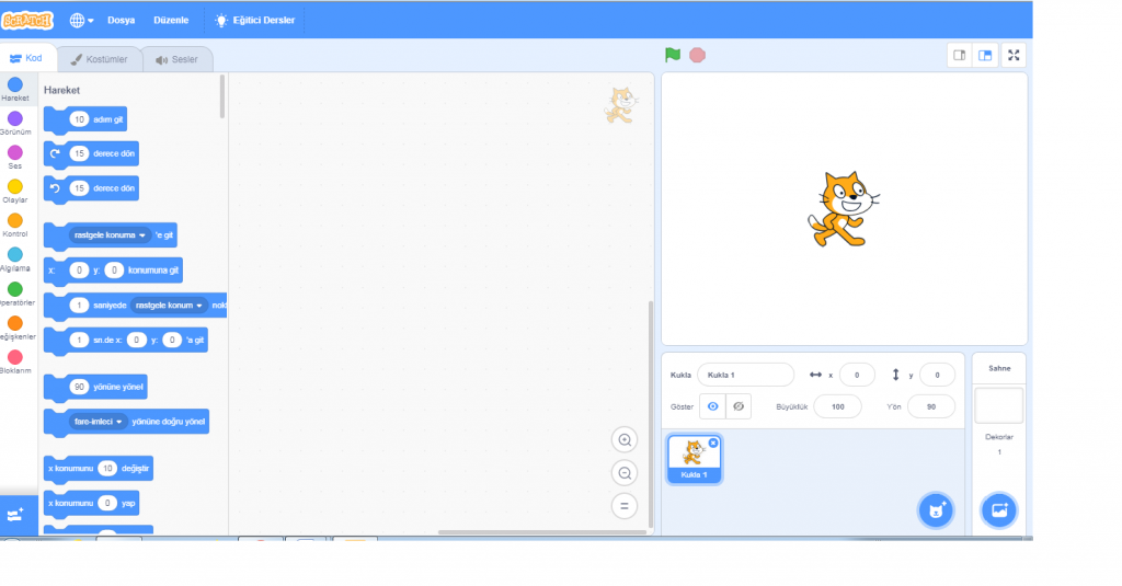 Scratch ile Temel Fonksiyonlar | Hareket Komutları - Kodları | Mobilhanem