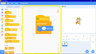 Scratch Arayüz Tanıtımı - Mobilhanem