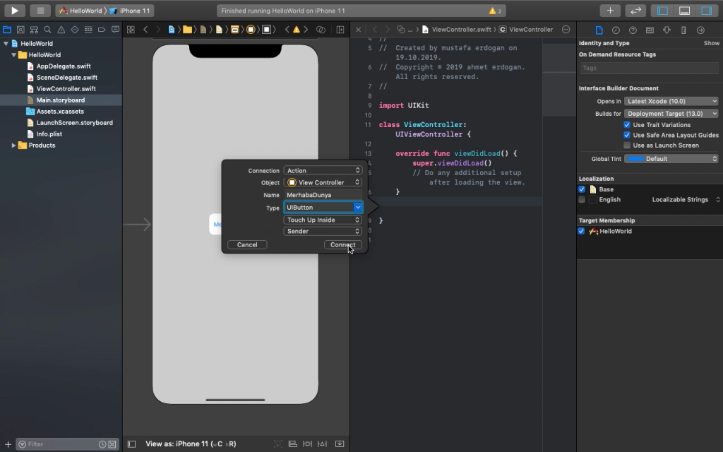 iOS Dersleri | Xcode Storyboard Kullanımı | Mobilhanem