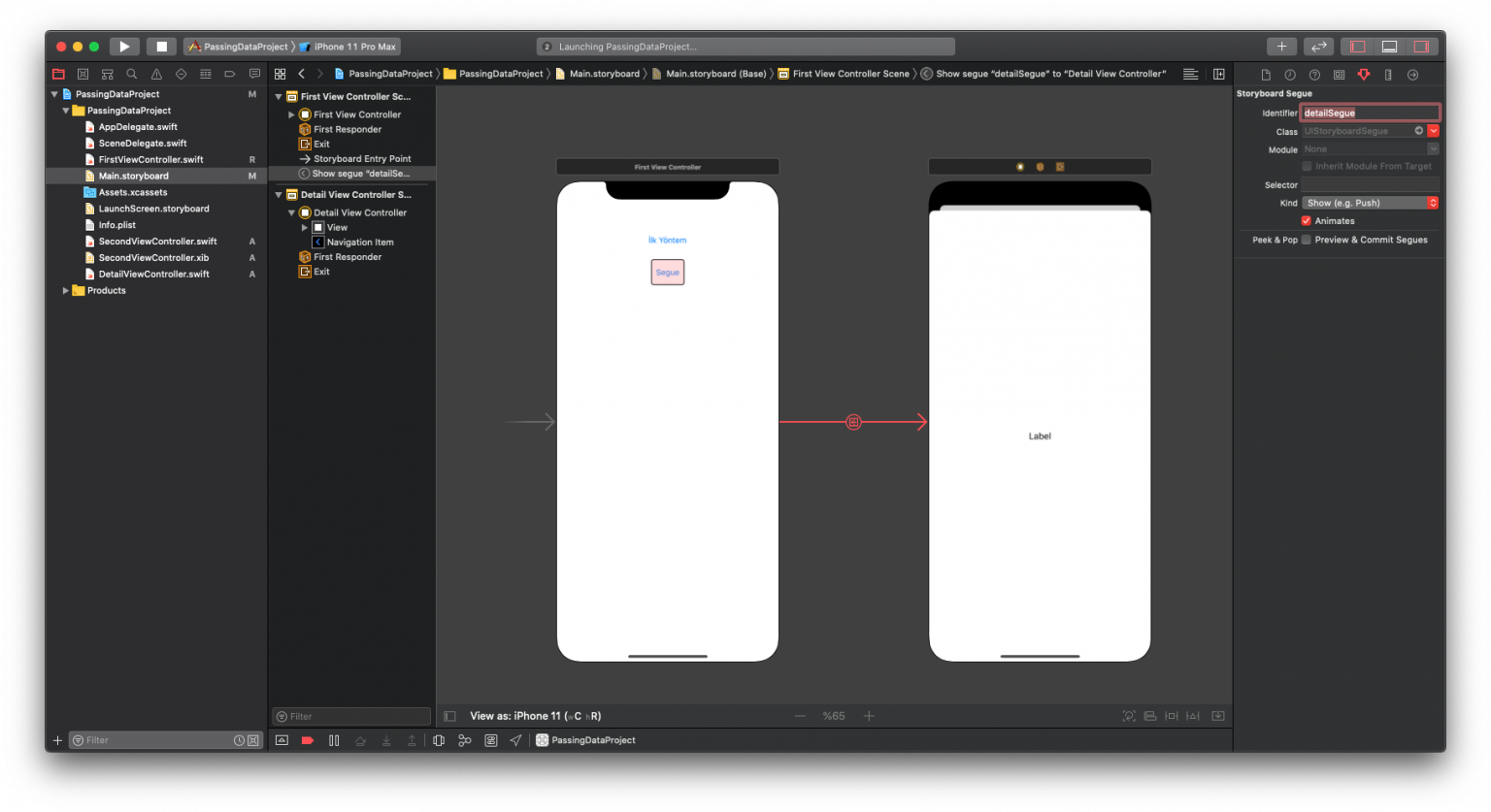 iOS Sayfalar Arası Veri Aktarımı (Segue, Delegation, Closure)