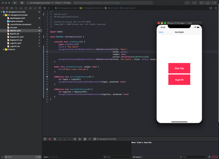 iOS Navigation Controller Kullanımı ve Örnekleri | Mobilhanem