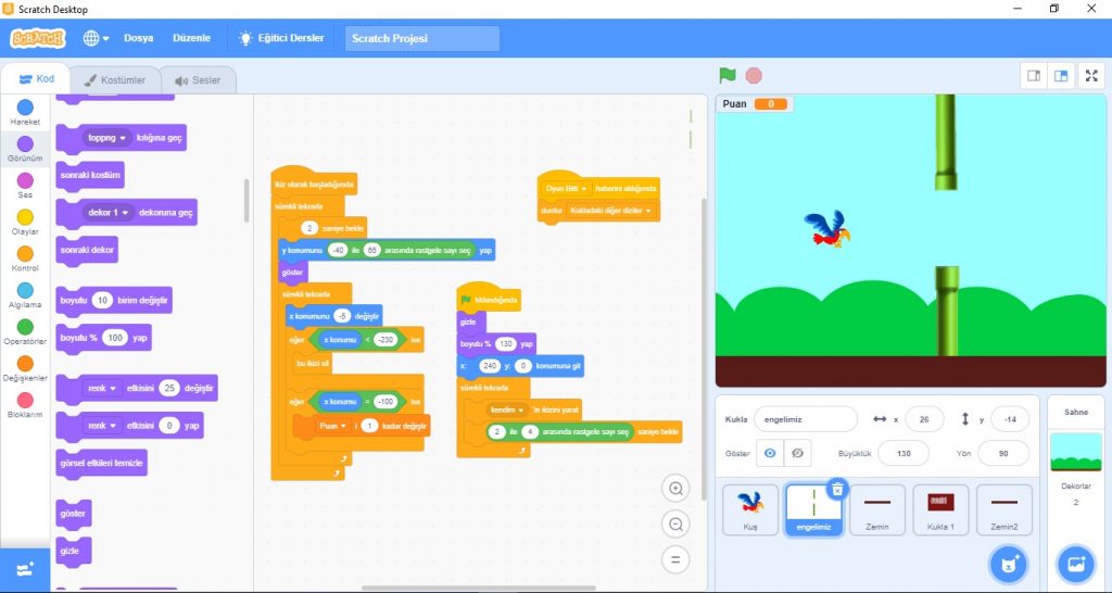 Scratch Flappy Bird Oyunu - Mobilhanem %scratch flappy bird